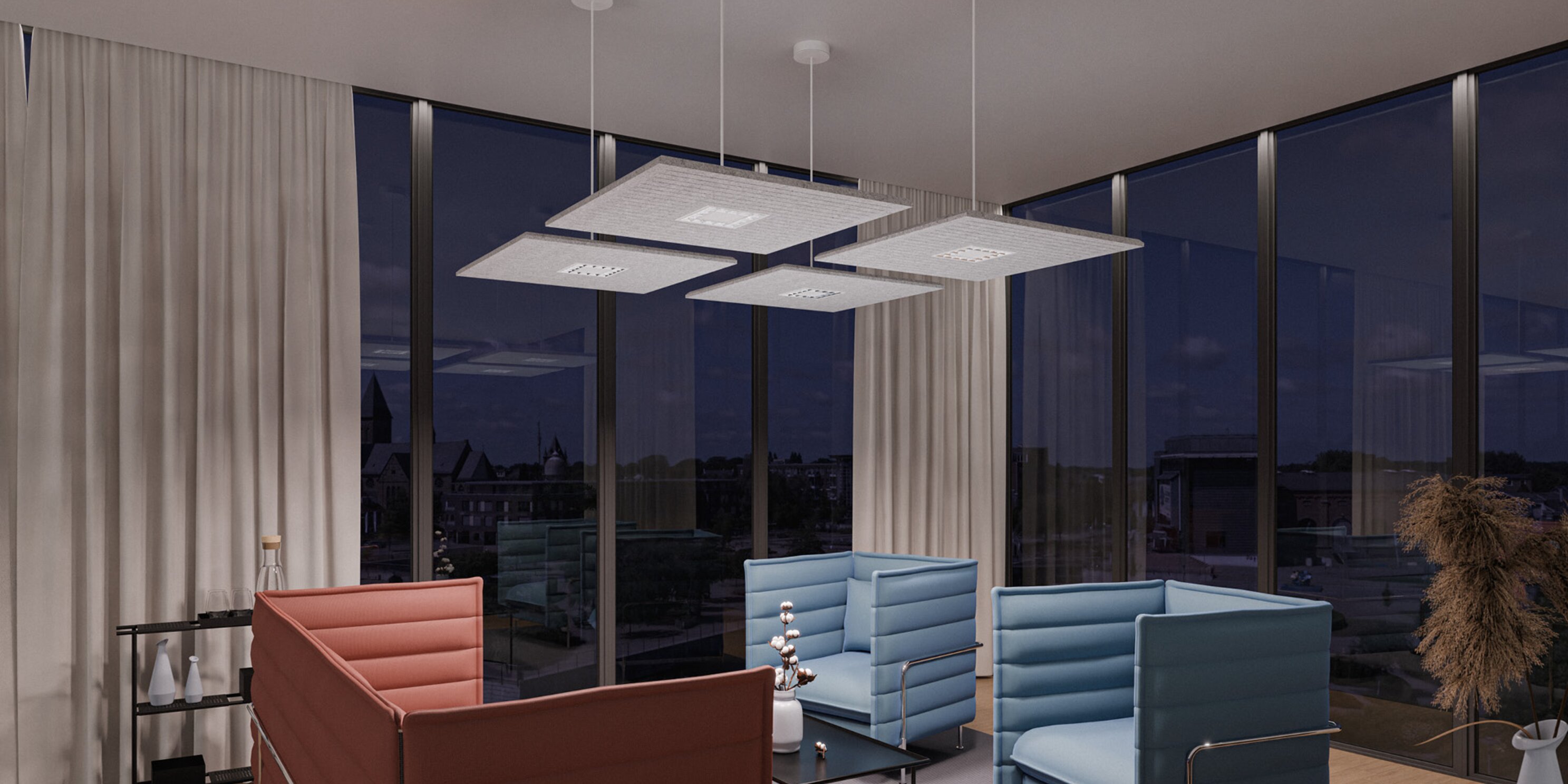 NEVA – Light in harmony – Acoustic luminaire I xilence