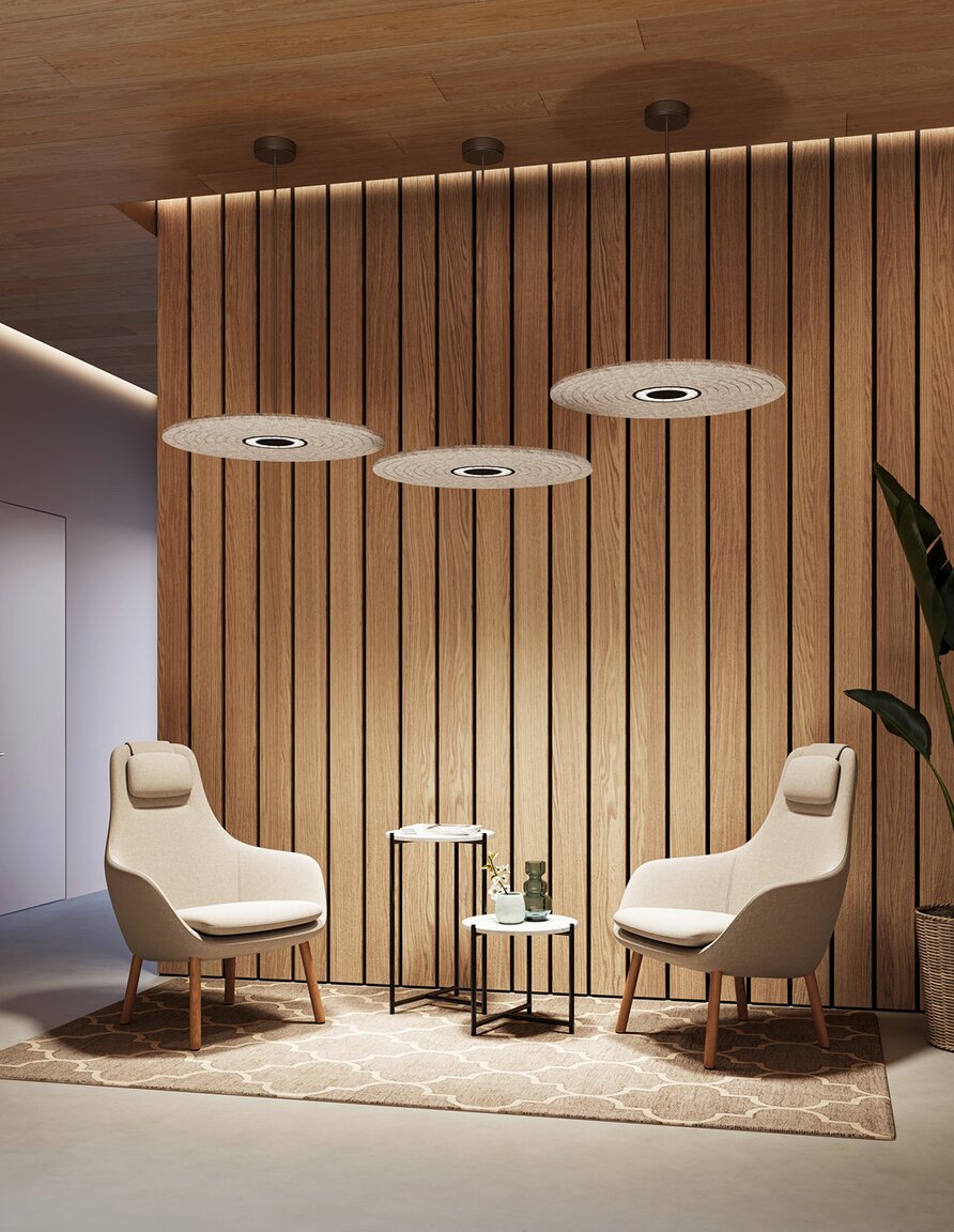 NEVA – Light in harmony – Acoustic luminaire I xilence