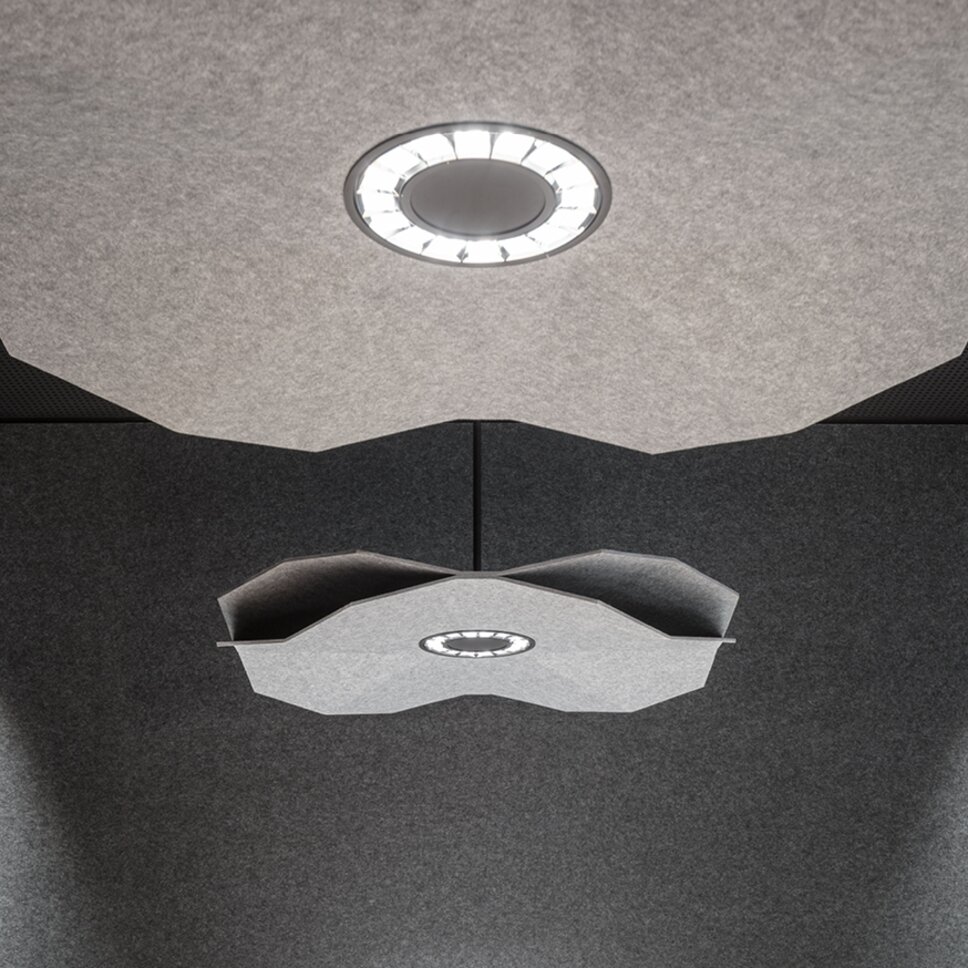 SOUNDCATCHER – Shaping sound and light – Acoustic luminaire I xilence